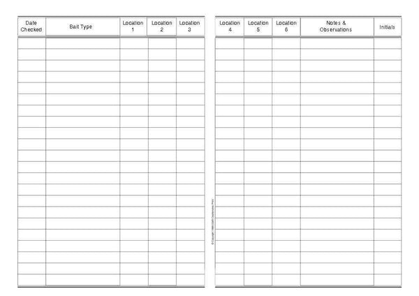 PEST CONTROL RECORD BOOK (A5/32 Pages) P067 (Bait Station Log ...