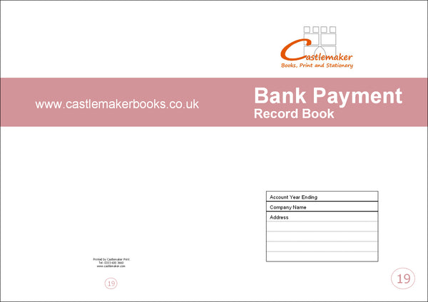 BANK PAYMENT RECORD BOOK (A4/32 Pages) B019 (Purchase Accounts Ledger ...