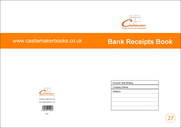 BANK RECEIPTS RECORD BOOK (A4/32 Pages) B027 (Sales Accounts Ledger ...
