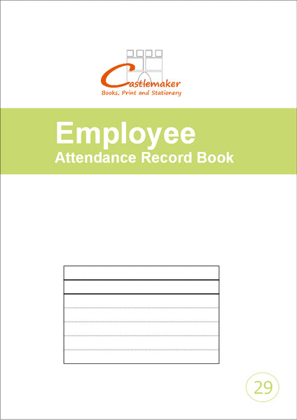 EMPLOYEE ATTENDANCE RECORD BOOK (A4/32 Pages) E029 (Staff Register ...