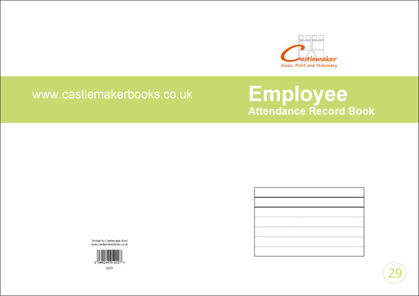 EMPLOYEE ATTENDANCE RECORD BOOK (A4/32 Pages) E029 (Staff Register ...