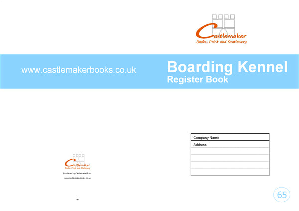 KENNEL RECORD BOOK (A4/32 Pages) K065 (Dog Boarding Register ...