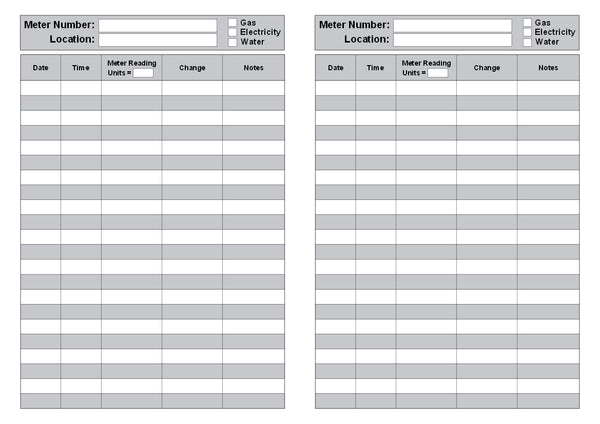 METER LOG BOOK (A5/32 Pages) M031 (Record of Gas/Electric/Water Readin ...