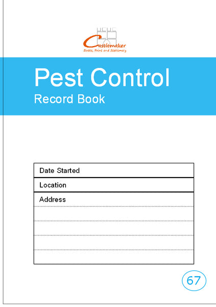 PEST CONTROL RECORD BOOK (A5/32 Pages) P067 (Bait Station Log ...