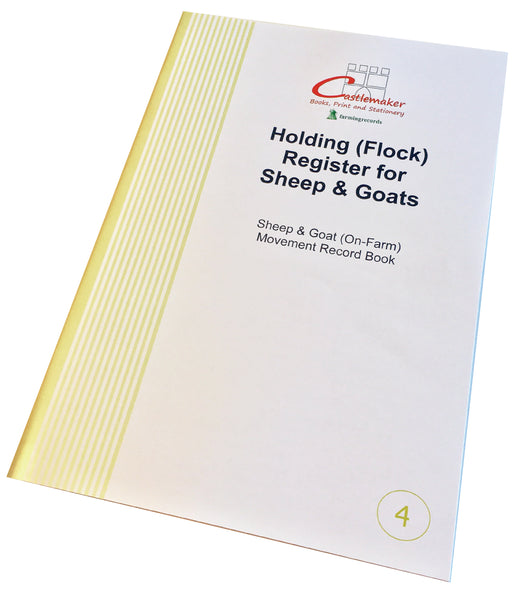 HOLDING / FLOCK REGISTER FOR SHEEP AND GOATS (A4/32 Pages) S004 (Sheep ...