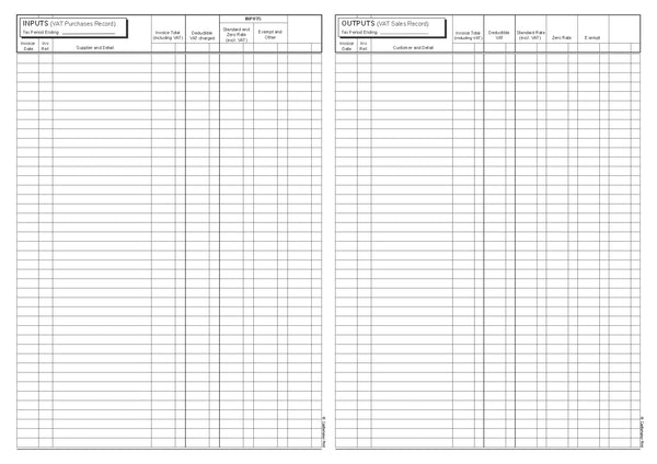 INVOICE RECORD BOOK FOR VAT (A4/32 pages) V001 (business account ledge ...